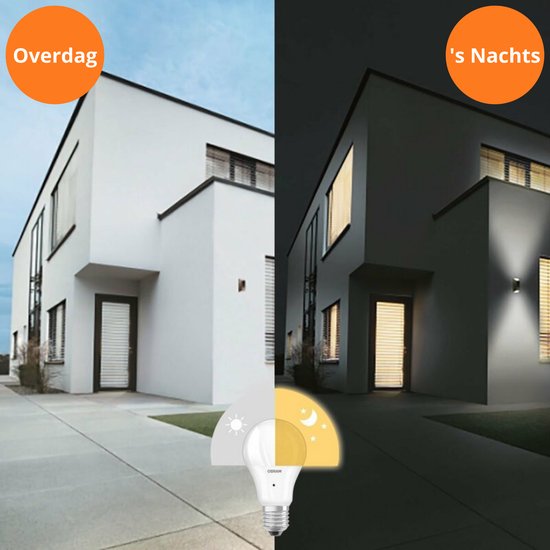 LED.nl® Sensor ledlamp E27 - Dag en nachtsensor - Automatisch aan/uit - 6.5W/60W - 4000K | bol.com