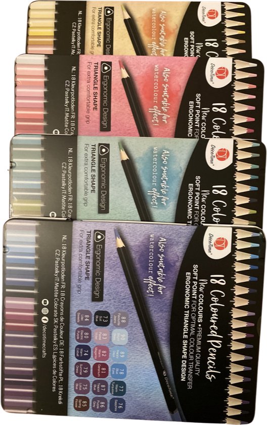 18 Coloured pencils -verschillende tinten- droog of met water te ...