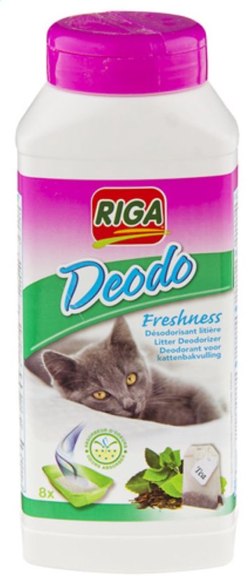 1x Riga Deodo - Deodorant voor kattenbakvulling met groene thee - 750g ...