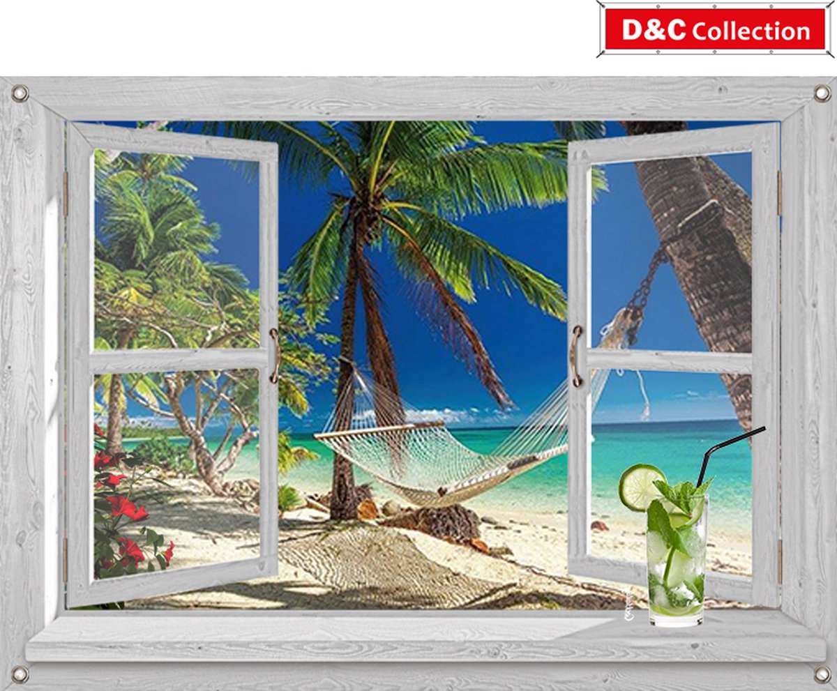 D&C Collection - affiche de jardin - 90x65 cm - transparente - plage de ...