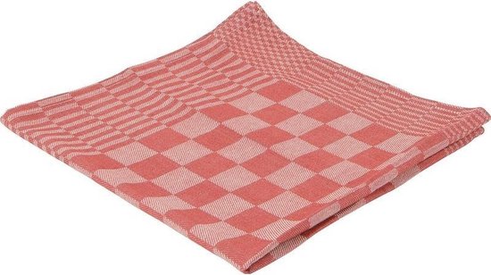 Rode theedoek / handdoek met blokmotief / Theedoeken / Theedoek | bol.com