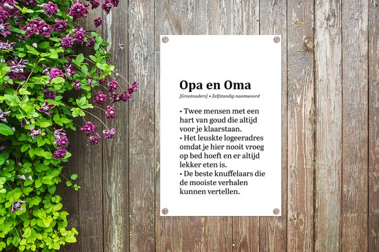Tuindecoratie Quote - 'Opa en oma' - Liefde - Spreuken - 40x60 cm ...