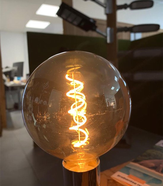 LED FILAMENT E27 GLOBE L DIMBAAR SMOKE 4W - 2200K - Ø125 - Rookglas ...