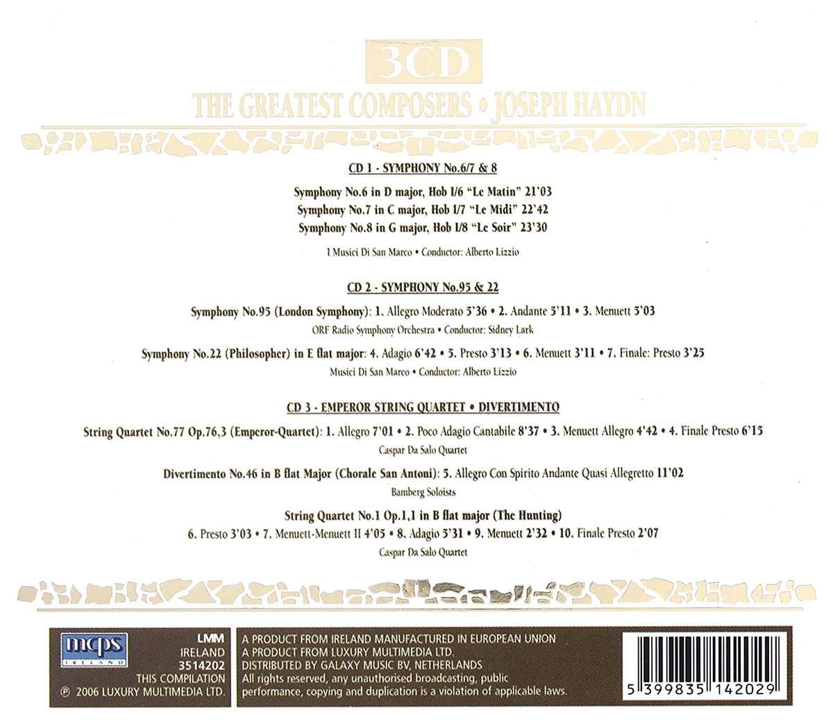 Joseph Haydn - the Greatest Composers, J. Haydn | CD (album) | Muziek ...