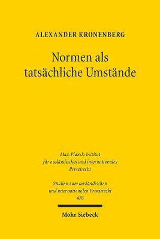 Normen als tatsachliche Umstande | 9783161610561 | Alexander Kronenberg ...