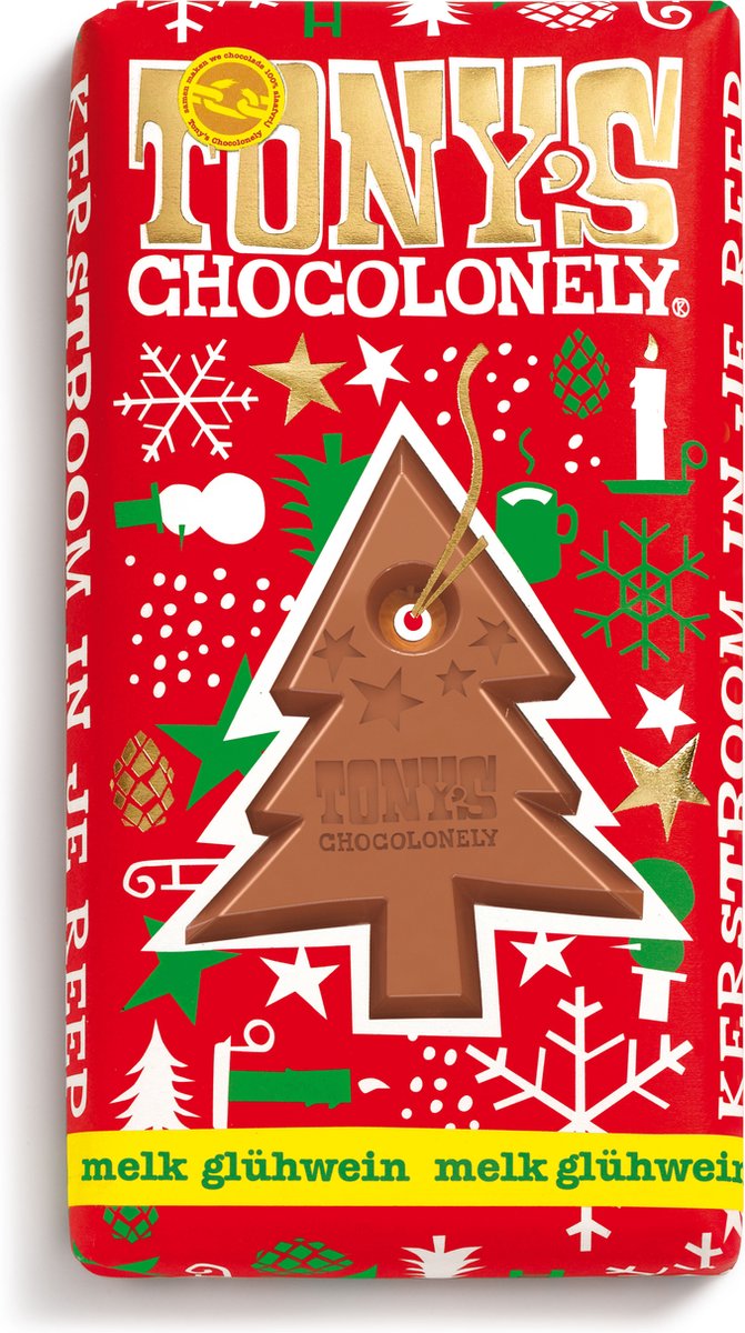 Tony's Chocolonely Kerst Chocolade Reep - Melkchocolade met Glühwein ...
