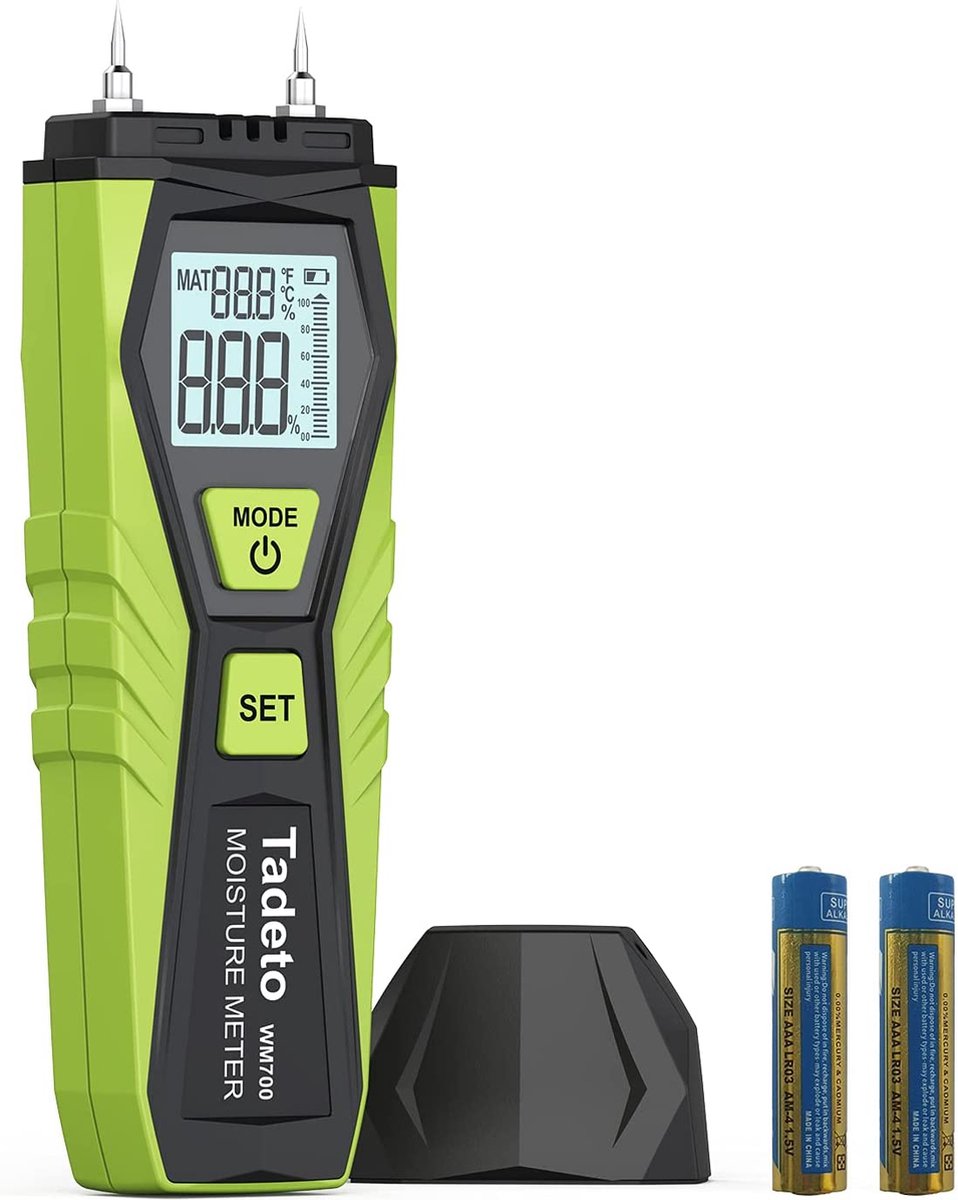 Tadeto Vochtmeter Voor Hout en Muren - Professionele Vochtigheidsmeter ...