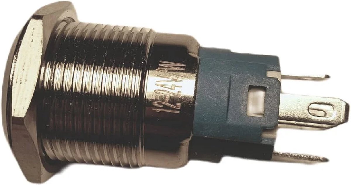 OTRONIC® Drukknop | aan-uit self lock | 12V LED Groen | RVS | 16mm ...