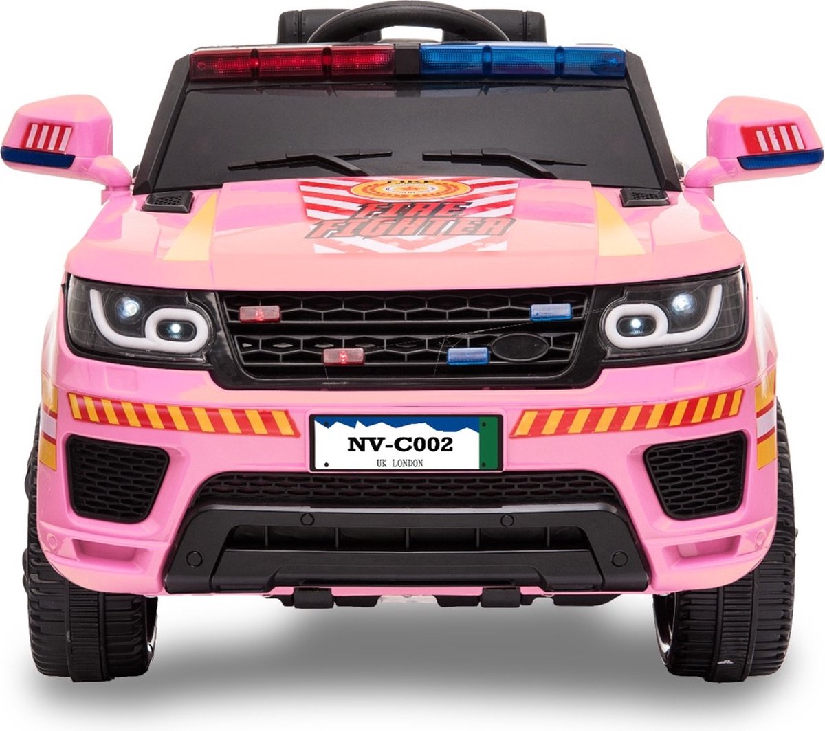 Kijana politie elektrische kinderauto Land Rover roze | bol.com