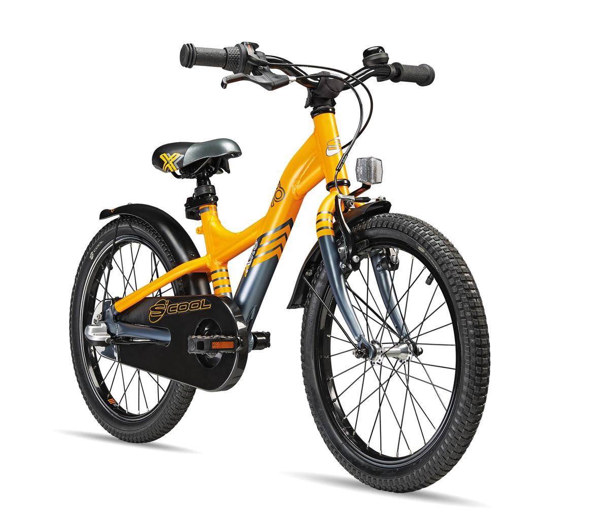 s'cool XXlite 18-3 kinderfiets Kinderen grijs/oranje Wielmaat 18 inch | bol.com