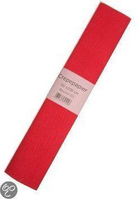 Crepe papier rood 250 x 50 cm. | bol