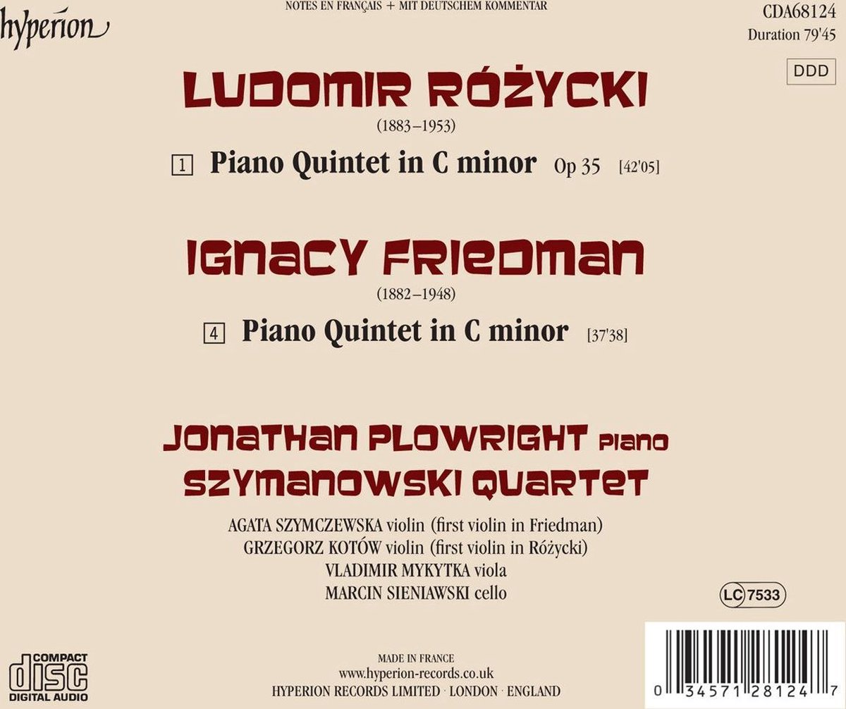 Rozyckifriedmanpiano Works, Szymanowski Quartet | CD (album) | Muziek | bol.com