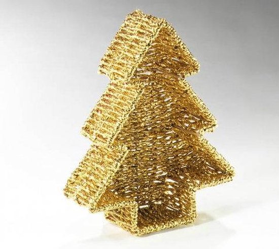 Kerstboom vorm mandje goudkleur thema kerst en oud en nieuw | bol.com