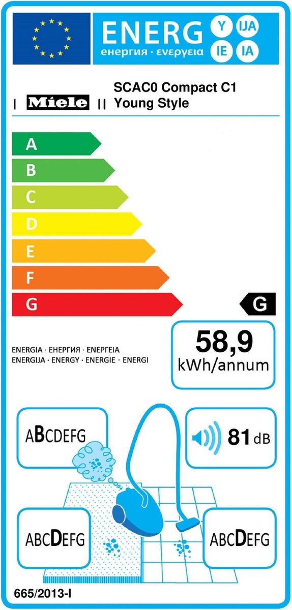 Miele Compact C1 Young Style PowerLine SCAE1 - Obsidiaanzwart ...