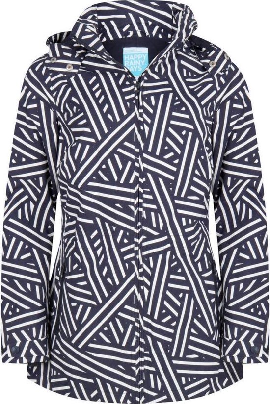 Happy Rainy Days Jacket Maddy Midnight-Off White Regenjas Dames Size ...
