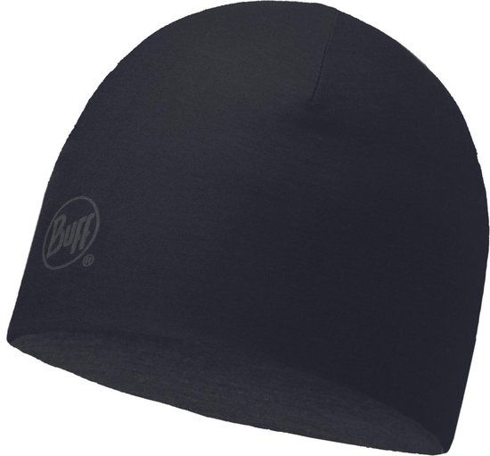 BUFF® Merino Wool Reversible Hat - Muts - One size - Solid Black | bol.com