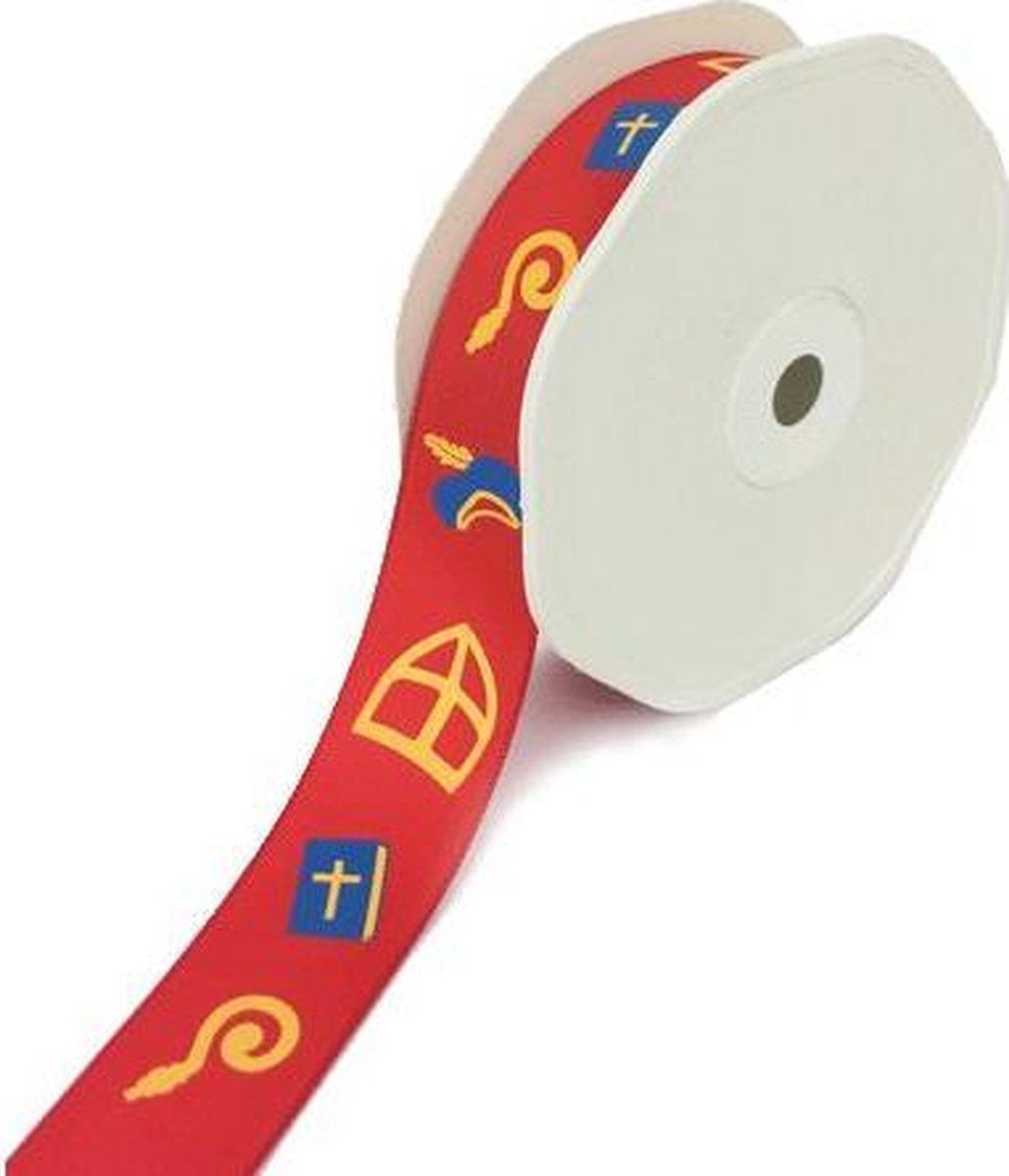 Wired Sinterklaas lint, 22 mm/15 mtr, rood | bol.com