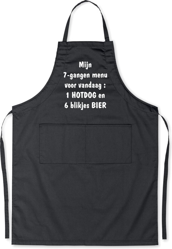 Mijncadeautje - Luxe schort - Mijn 7 gangen menu - zwart | bol.com