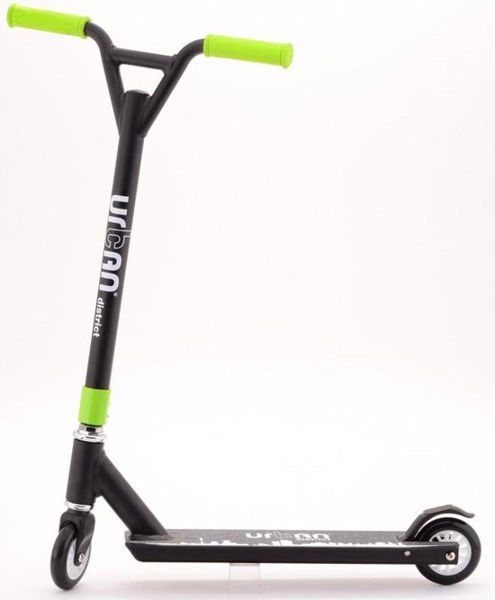 Stuntstep Urban District Zwart / Groen Aluminium stunt step met ABEC-7 ...