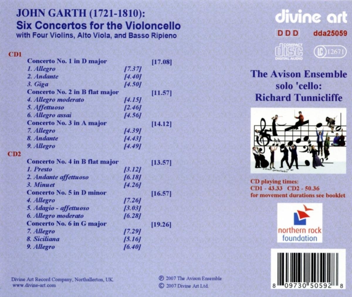 Garth: Six Cello Concertos, Avison Ensemble | CD (album) | Muziek | bol.com