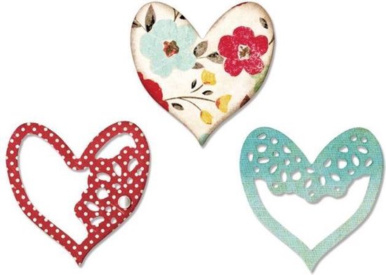 Sizzix Thinlits 3 pcs Alluring Hearts | bol.com
