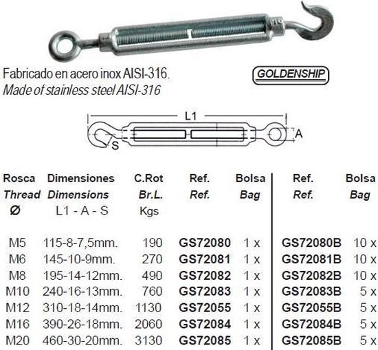 Spanschroeven M6 (GS72081B) | bol