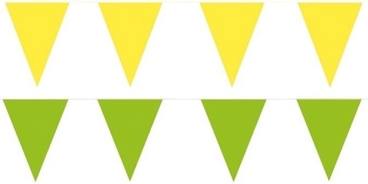 Gele/Groene feest punt vlaggetjes pakket - 60 meter - slingers ...