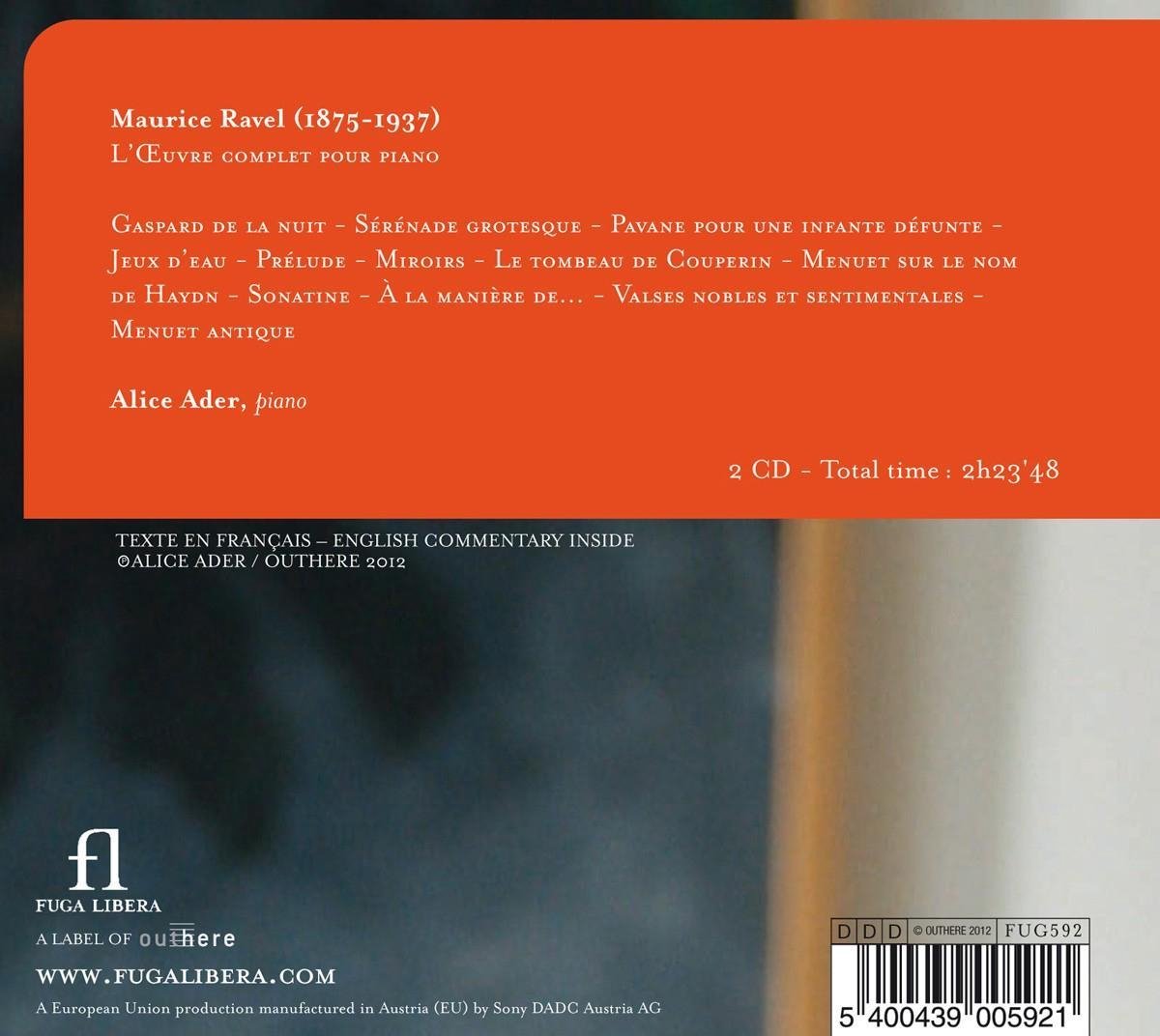 Alice Ader - Ravel: Complete Piano Works (2 CD), Alice Ader | CD (album ...