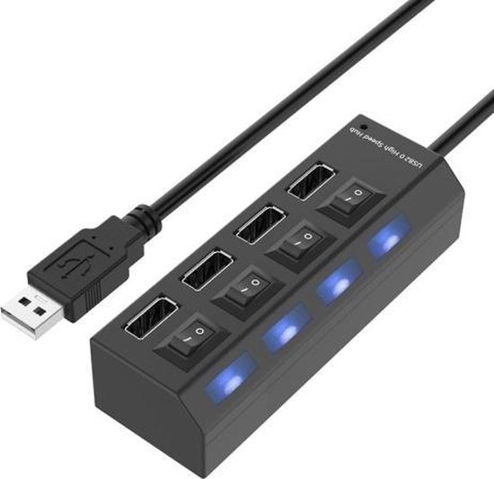 Premium 4-Poorts USB 2.0 Hub splitter High Speed adapter met ...