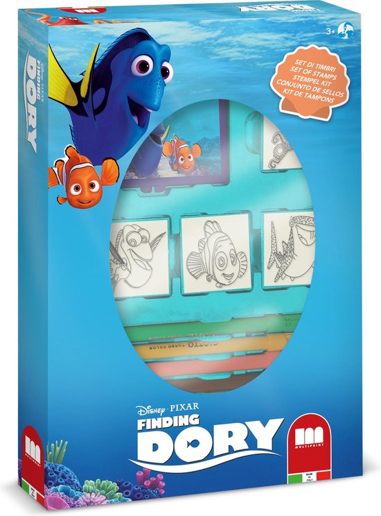 Multiprint Disney Finding Dory - box - 4 stempels + 7 stiften | bol