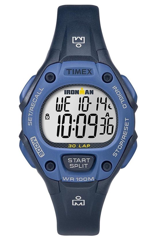 Timex Ironman Classic 30 TW5M14100 Horloge - Kunststof - Blauw - Ø 33 ...