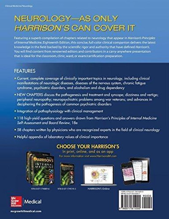 Harrison's Neurology in Clinical Medicine, Stephen Hauser | 9780071815000 | Boeken | bol