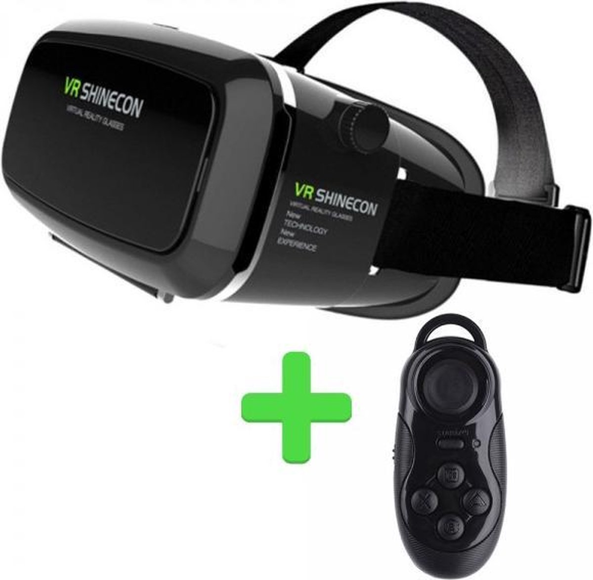 VR SHINECON VR Bril - Black + Bluetooth Gamepad en Remote Control ...