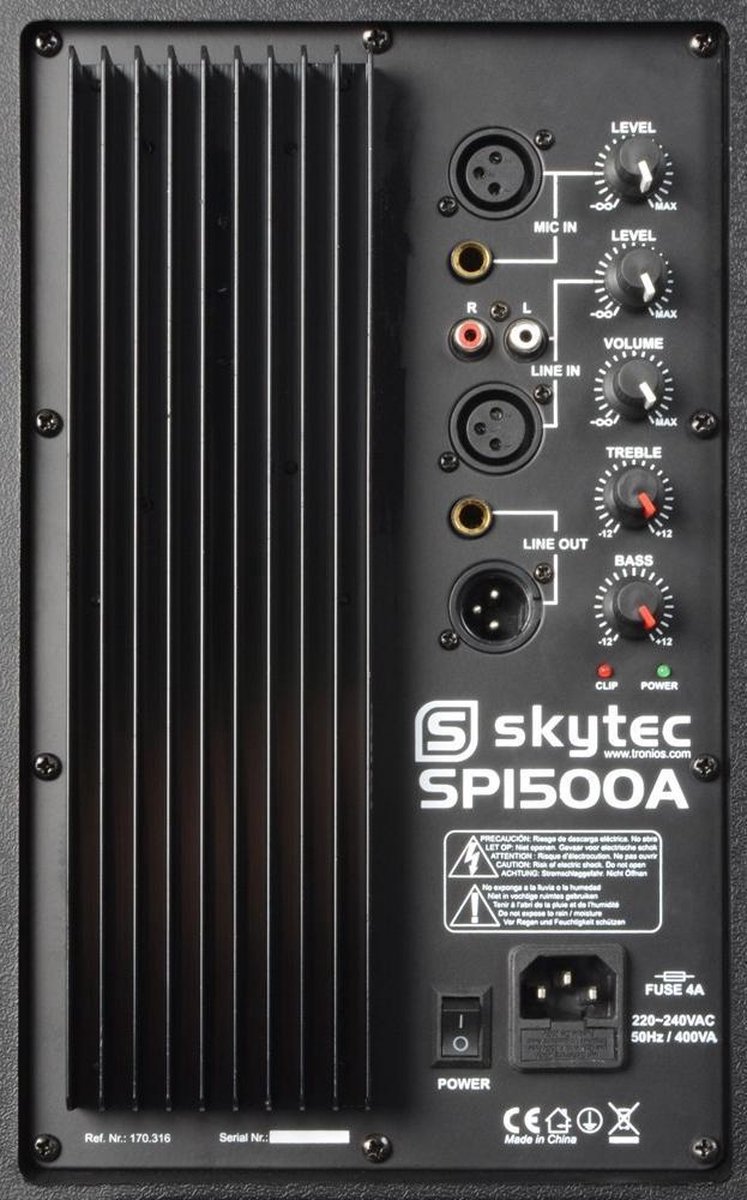 Paar SkyTec SP1500A ABS Actieve PA Luidspreker Boxen 15 - 1600W | bol.com