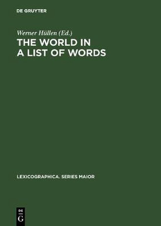 Lexicographica Series Maior58 The World In A List Of Words Lexicographica Series Maior58 The World In A List Of Words