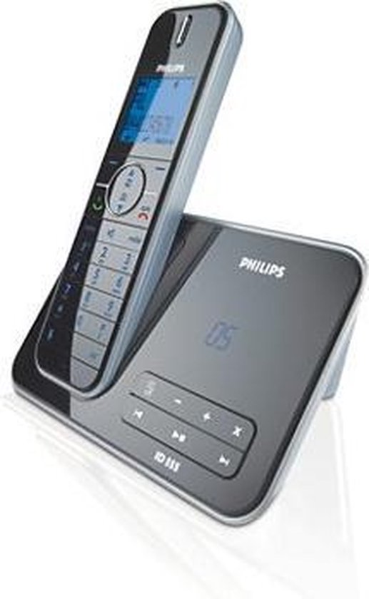 Philips ID5551B Slim line Black Cordless phone with answering machine ...