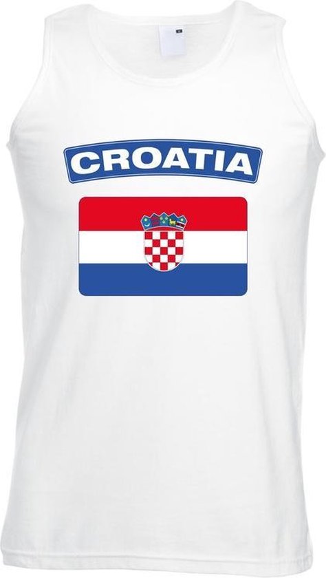 Kroatie singlet shirt/ tanktop met Kroatische vlag wit heren M | bol.com