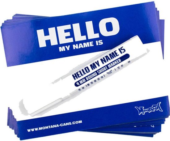 Hello My Name is Stickers - 100 stuks blauwe stickers inclusief 4mm ...
