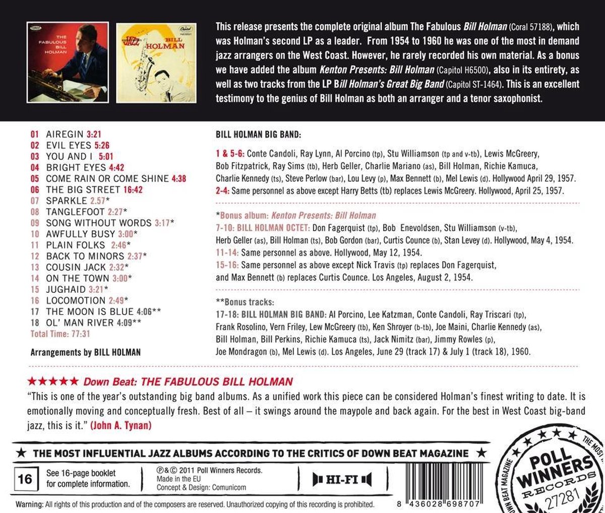 Fabulous Bill Holman, Bill Holman | CD (album) | Muziek | bol.com