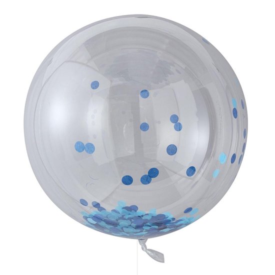 Ginger Ray Pick & Mix - XL ballon gevuld met blauwe confetti Ø 90 cm ...