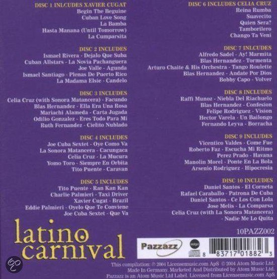 Various Artists - Latino Carnival (10 CD), various artists | Muziek | bol