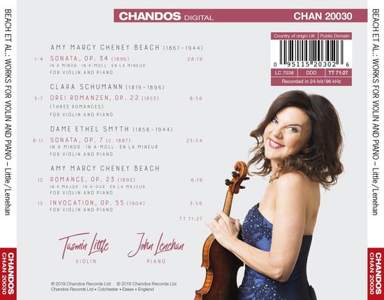 Tasmin Little & John Lenehan - Tasmin Little Plays Clara Schumann, Dame ...