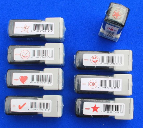 Symbolen stempels / belonings stempel set - hart ster smiley ok vink | bol