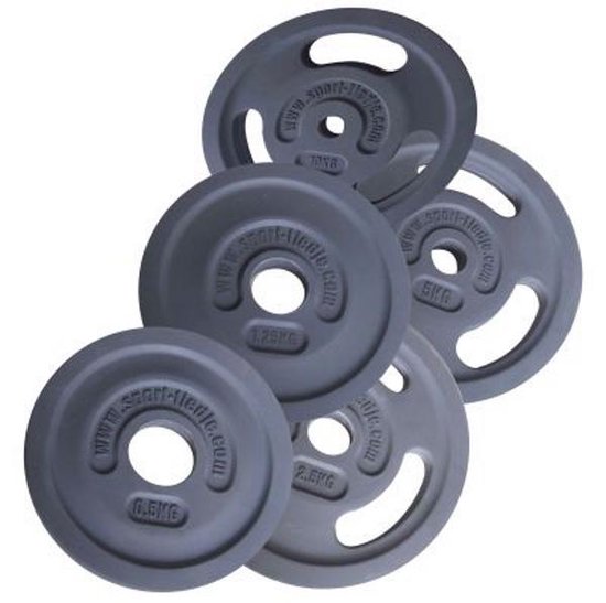 Taurus halterschijf Premium 30mm rubber - 2.5kg – 30mm boring– grijs ...