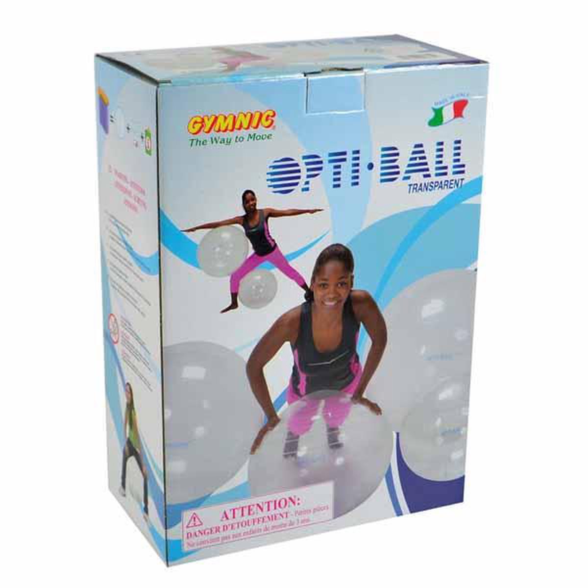 Gymnic Opti Ball 55 - Ballon assis et ballon fitness - Transparent - Ø ...