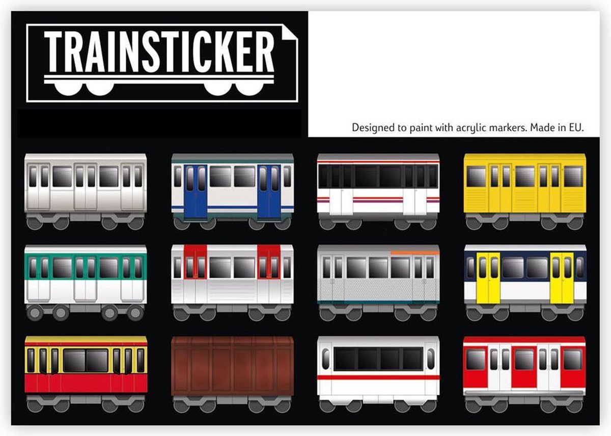Trein sticker set – 12 stickers met verschillende trein ontwerpen | bol
