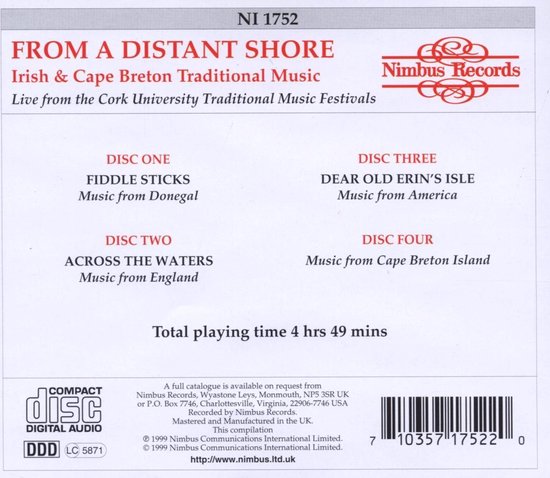 From A Distant Shore - Irish & Cape Breton Trad., Tweed Cutting | CD ...