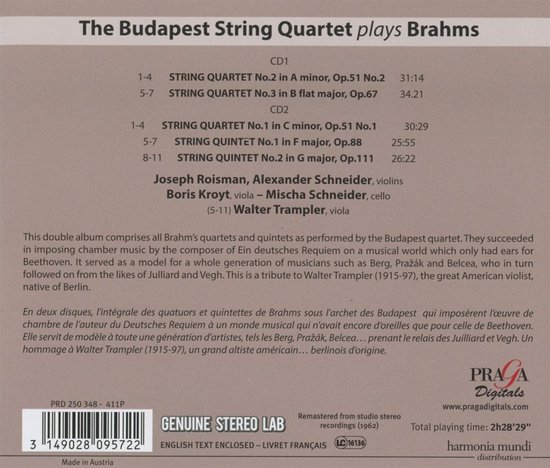 String Quartets & Quintettes, Walter Trampler | CD (album) | Muziek ...