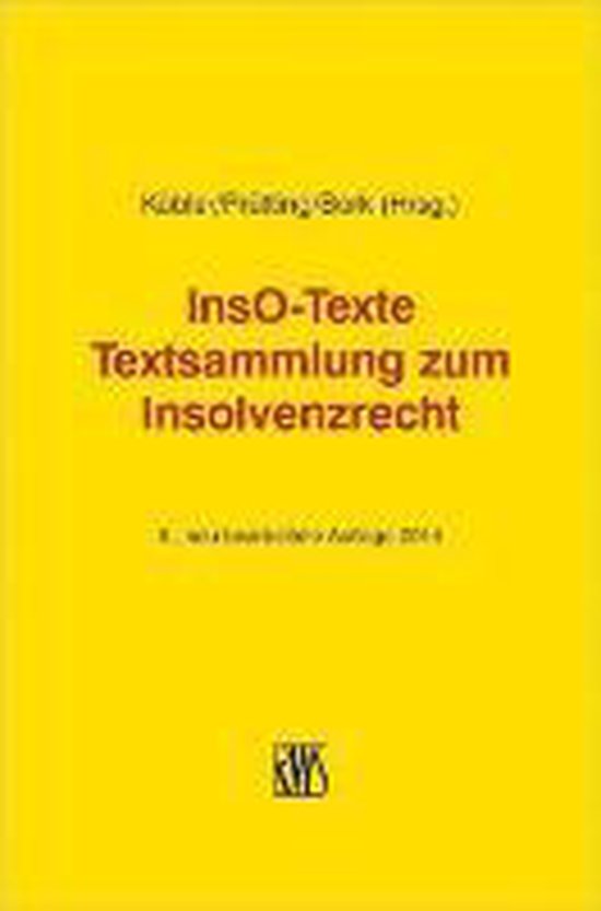InsO-Texte, Bruno M. Kübler | 9783814568997 | Boeken | bol.com