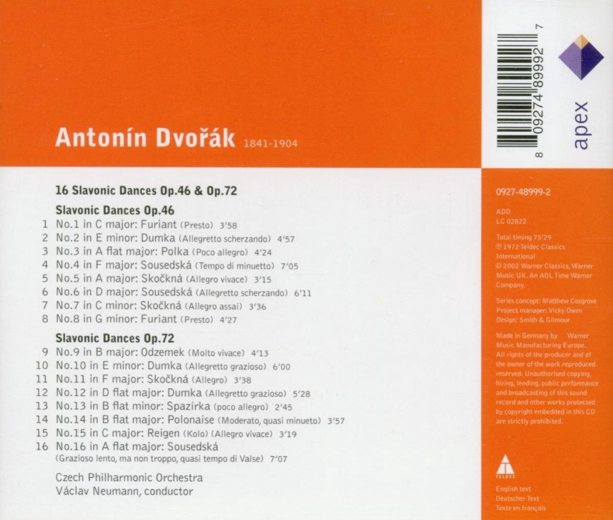 Slavonic Dances, Czech Philharmonic Orchestra | CD (album) | Muziek | bol.com